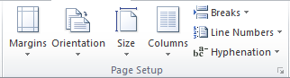 MS Word - Page Layout Tab
